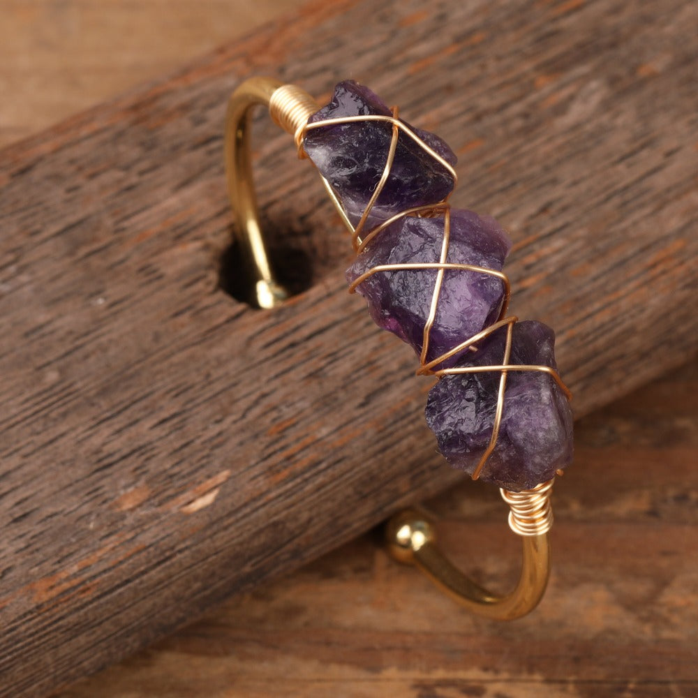 Raw Crystal Bangle- Powerful Healing Crystal Energy // Fiong Mma