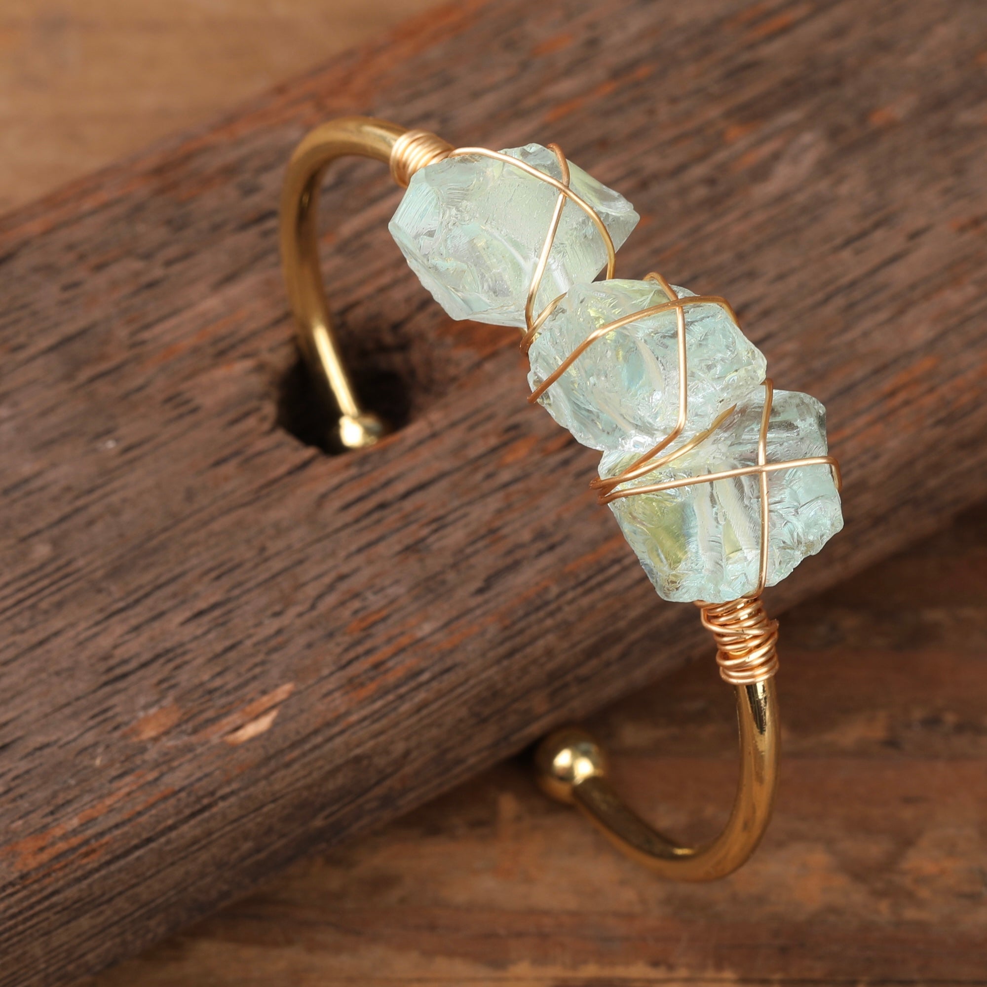 Raw Crystal Bangle- Powerful Healing Crystal Energy // Fiong Mma