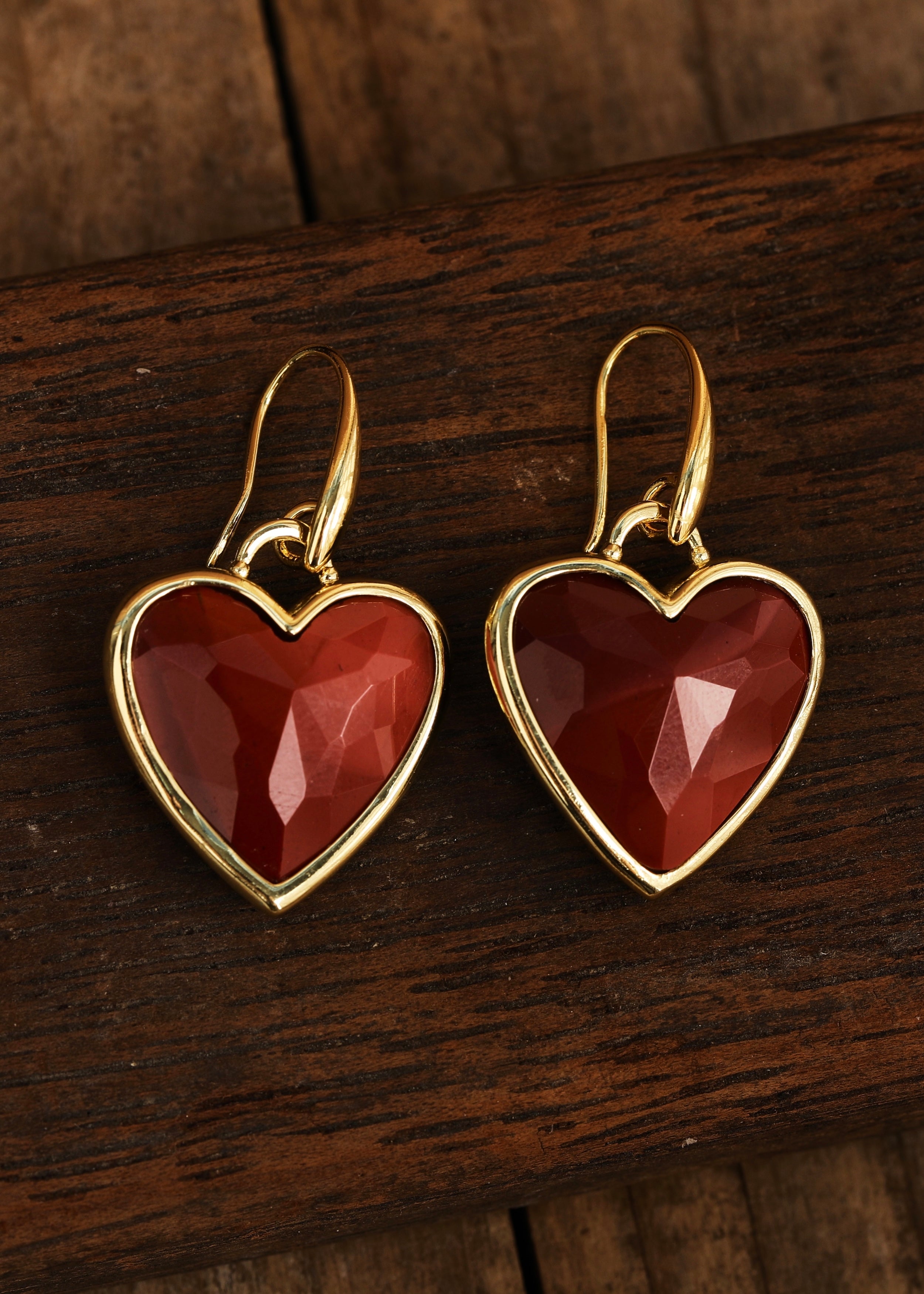 Dainty Crystal Heart Earrings- Powerful Crystal Energy // Fiong Mma